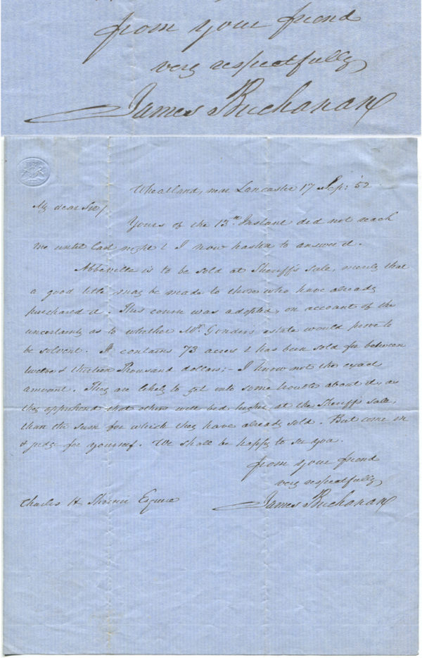 1852 James Buchanan Autograph Letter Signed | Holzman Antiques