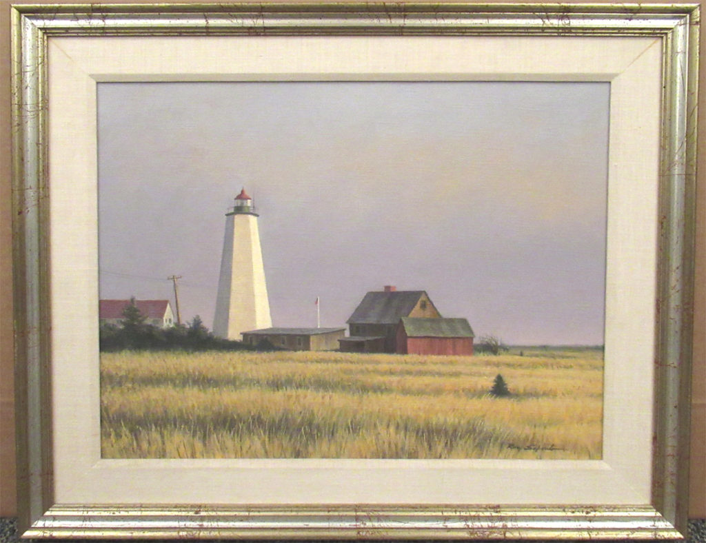 c. 1975 Lyme Art Association Artist Ron Saporito Lighthouse Painting ...