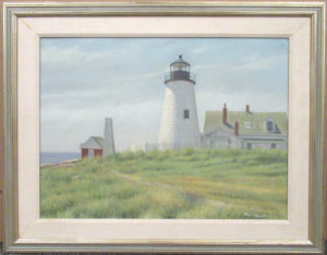 c. 1975 Lighthouse Painting by Lyme Art Association Artist Ron Saporito ...