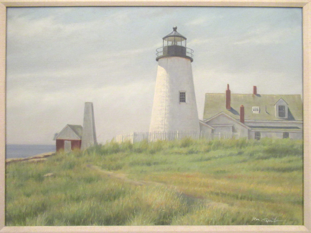 c. 1975 Lighthouse Painting by Lyme Art Association Artist Ron Saporito ...