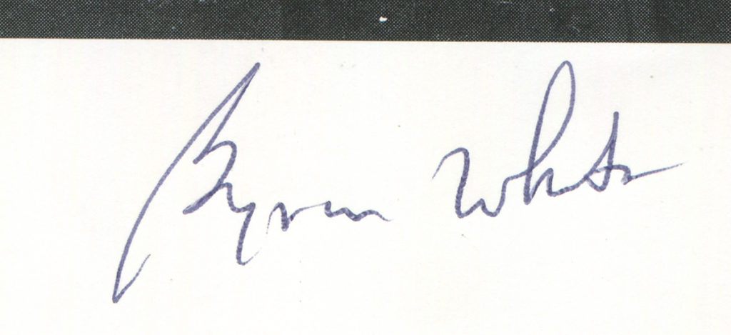 Supreme Court Justice Byron White Signed Halftone Portrait | Holzman ...