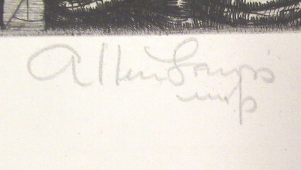 1932 Original Allen Lewis Pencil Signed Etching “The British Driven ...