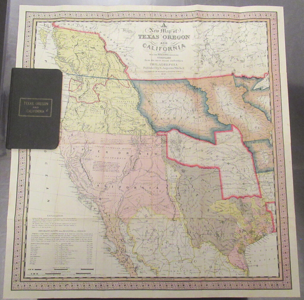 [1846] Texas Oregon and California Mitchell Pocket Map 1925 Reprint ...